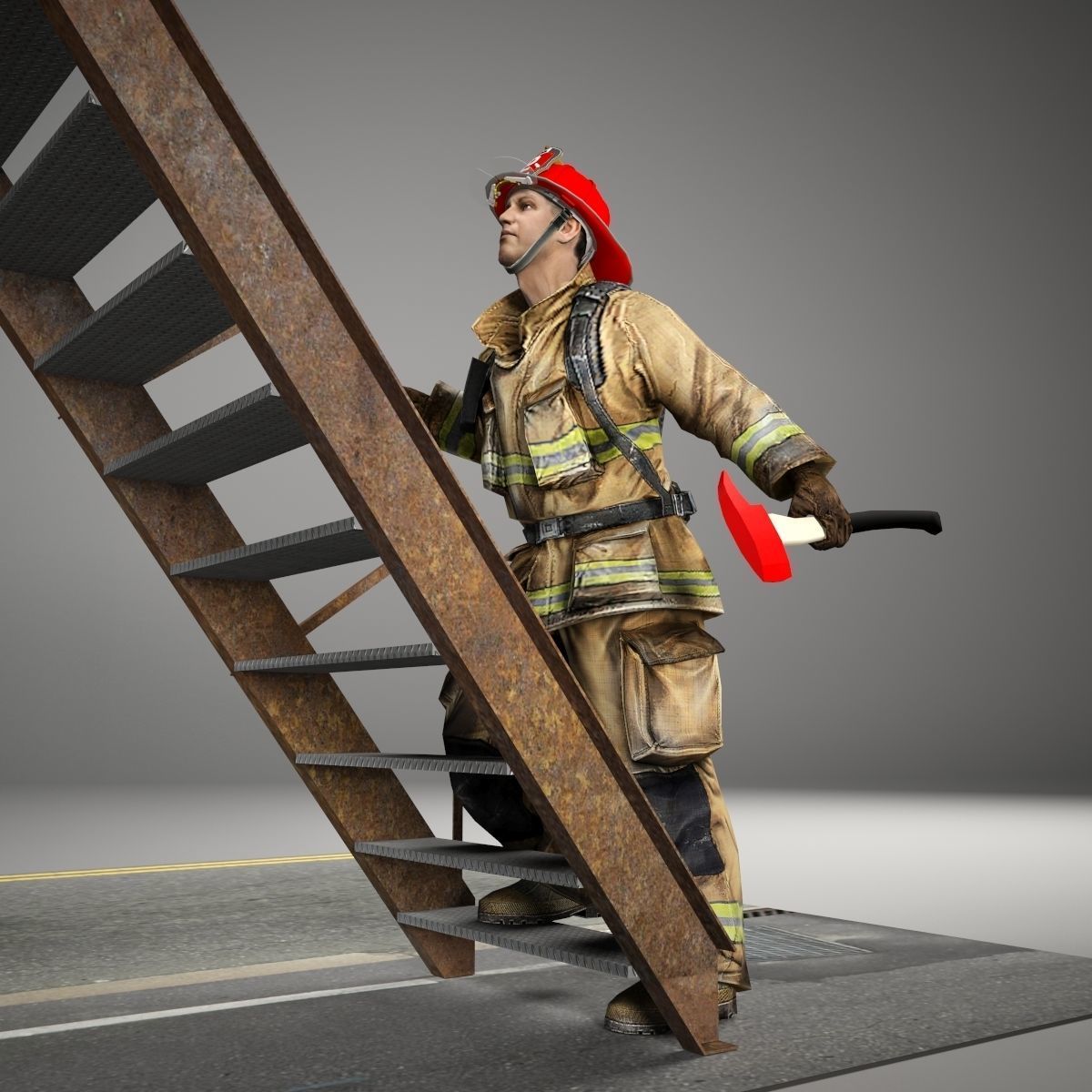 3D model 3D Firefighter characters VR / AR / low-poly | CGTrader