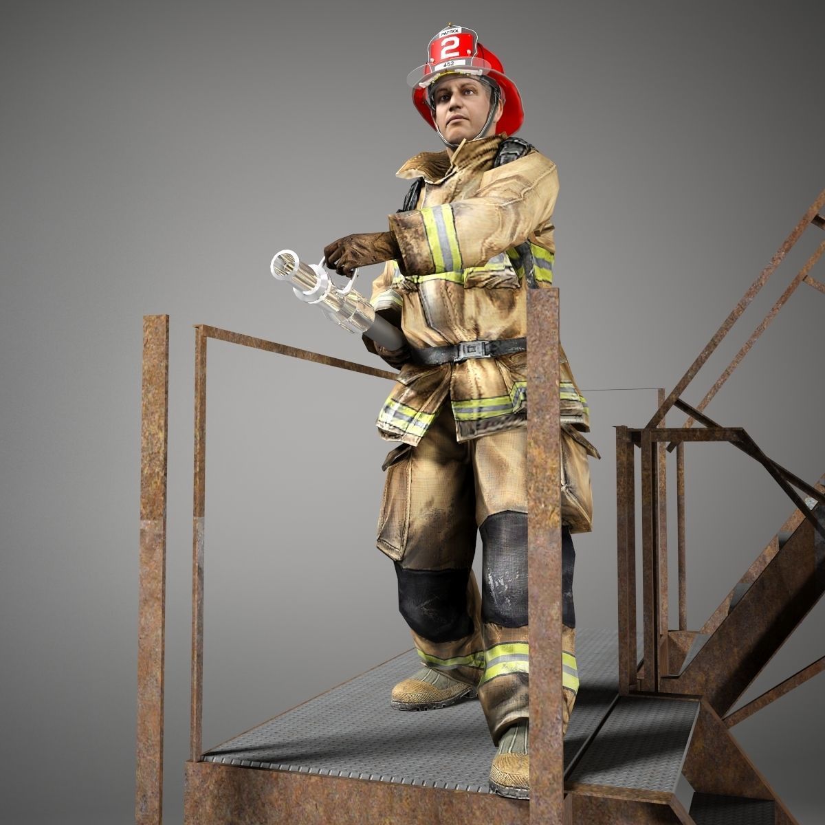 3D model 3D Firefighter characters VR / AR / low-poly | CGTrader