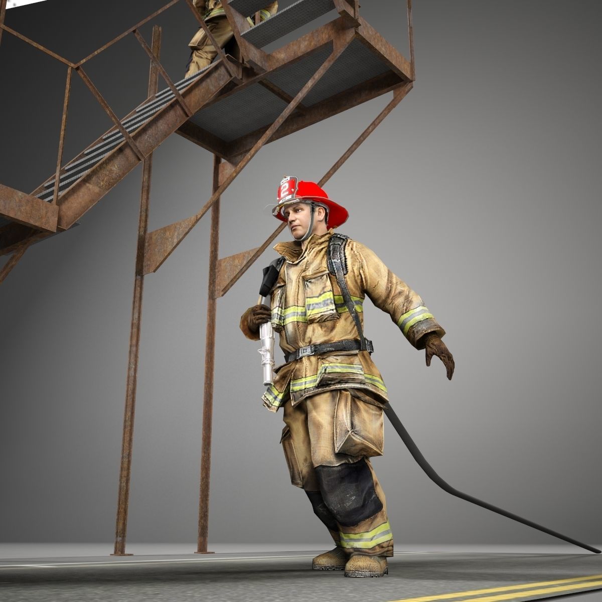 3D model 3D Firefighter characters VR / AR / low-poly | CGTrader