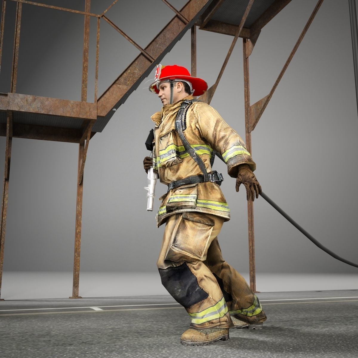 3D model 3D Firefighter characters VR / AR / low-poly | CGTrader