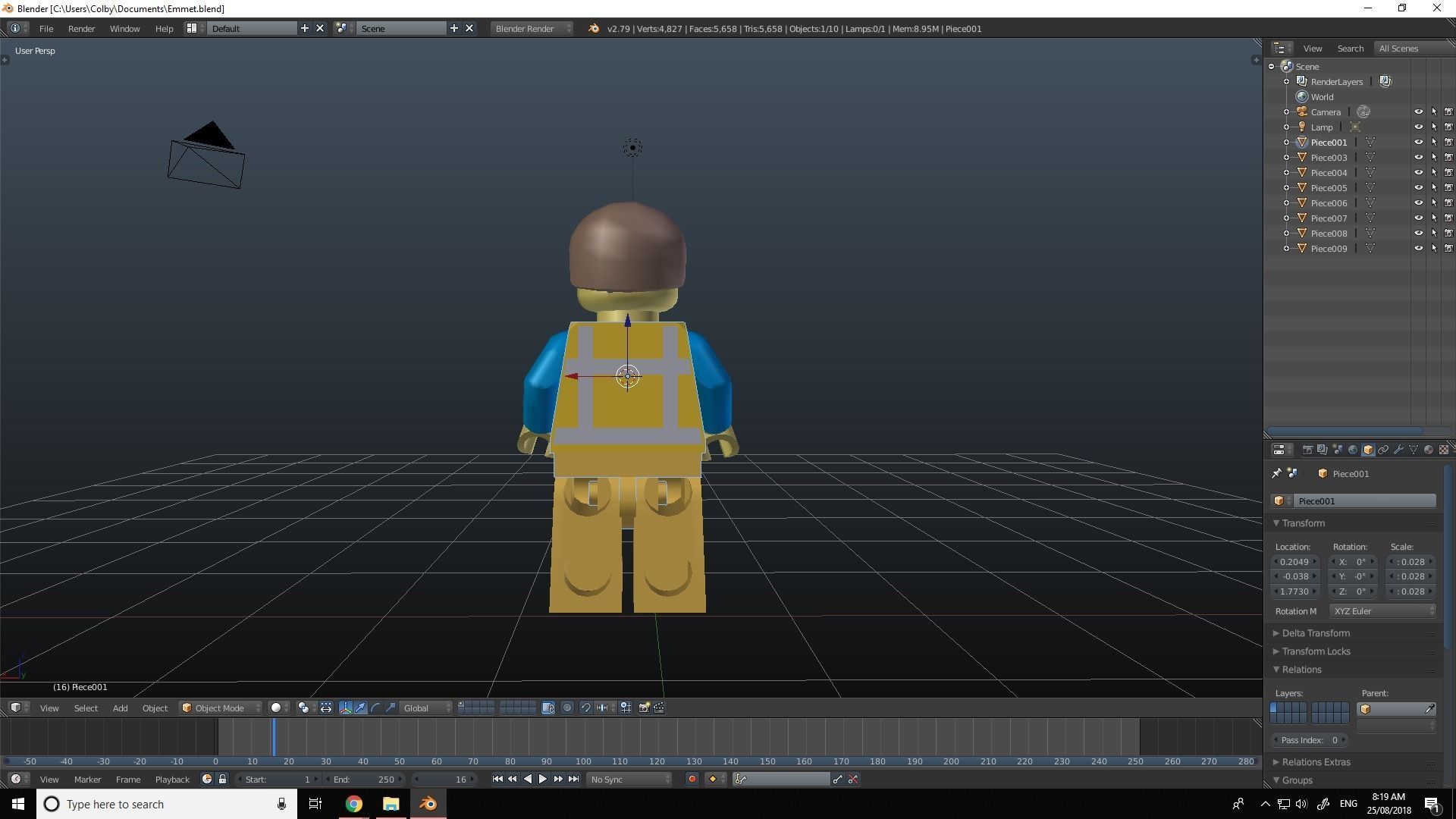 Emmet lego character in software 3D model | CGTrader