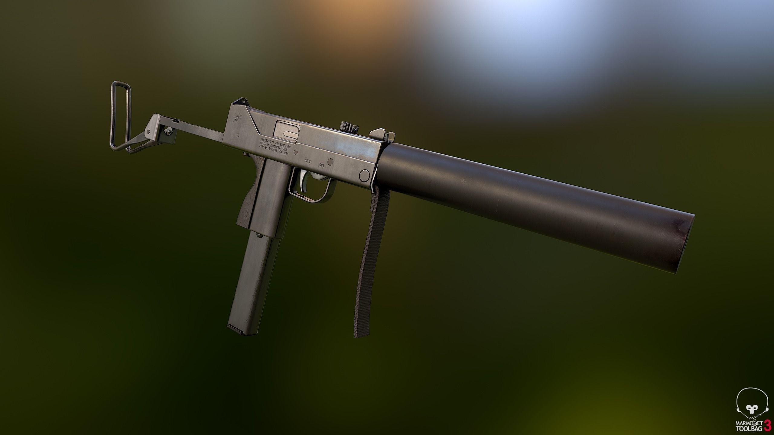 3D model Game-ready MAC-11 gun for gta san andreas VR / AR / low-poly ...