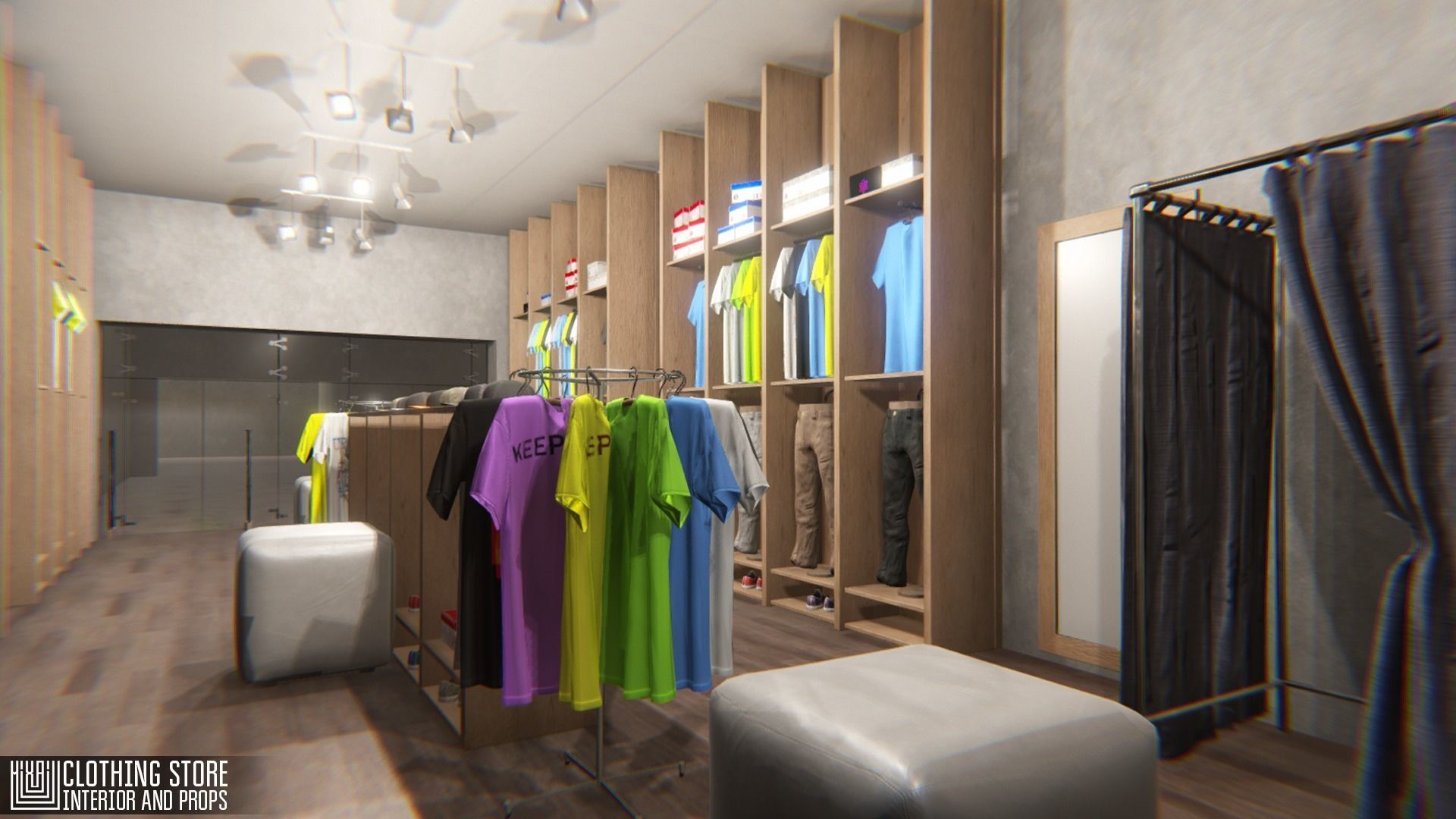 3D model Clothing store - interior and props VR / AR / low-poly | CGTrader