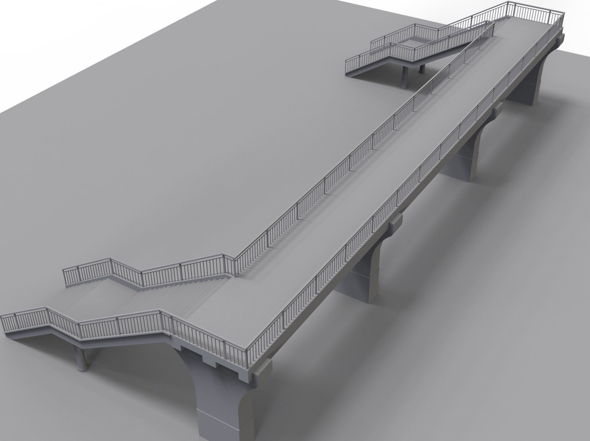 Overpass bridge with stairs leading up to it 3D model | CGTrader
