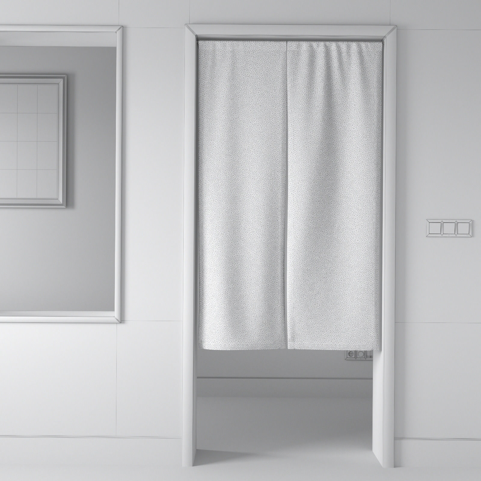 Japanese Style Door Cortain 3D model | CGTrader