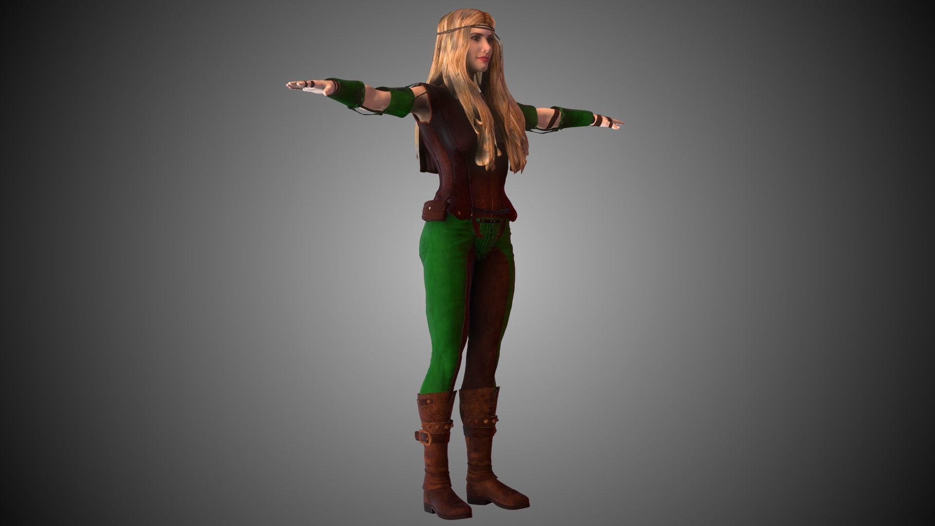 Lady Robin Hood - Classic 3D model animated rigged | CGTrader