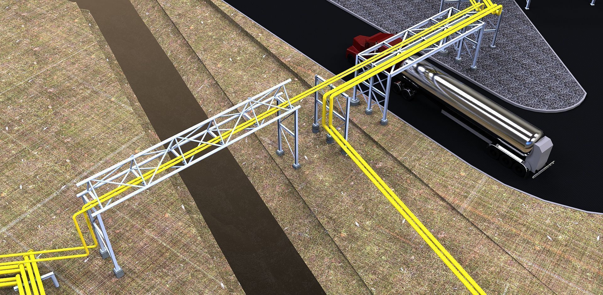 Pipe bridge and beam bride free 3D model | CGTrader