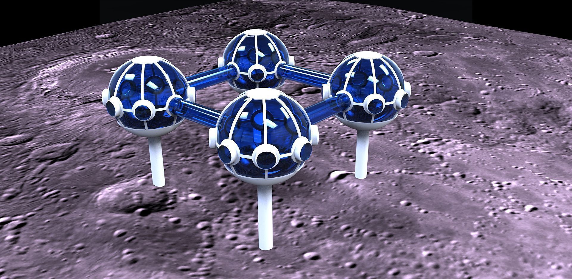 Lunar colony free 3D model | CGTrader