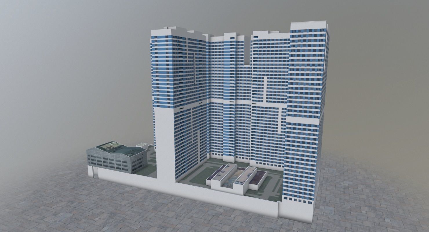 3D model High Rise Buildings Pack VR / AR / low-poly | CGTrader