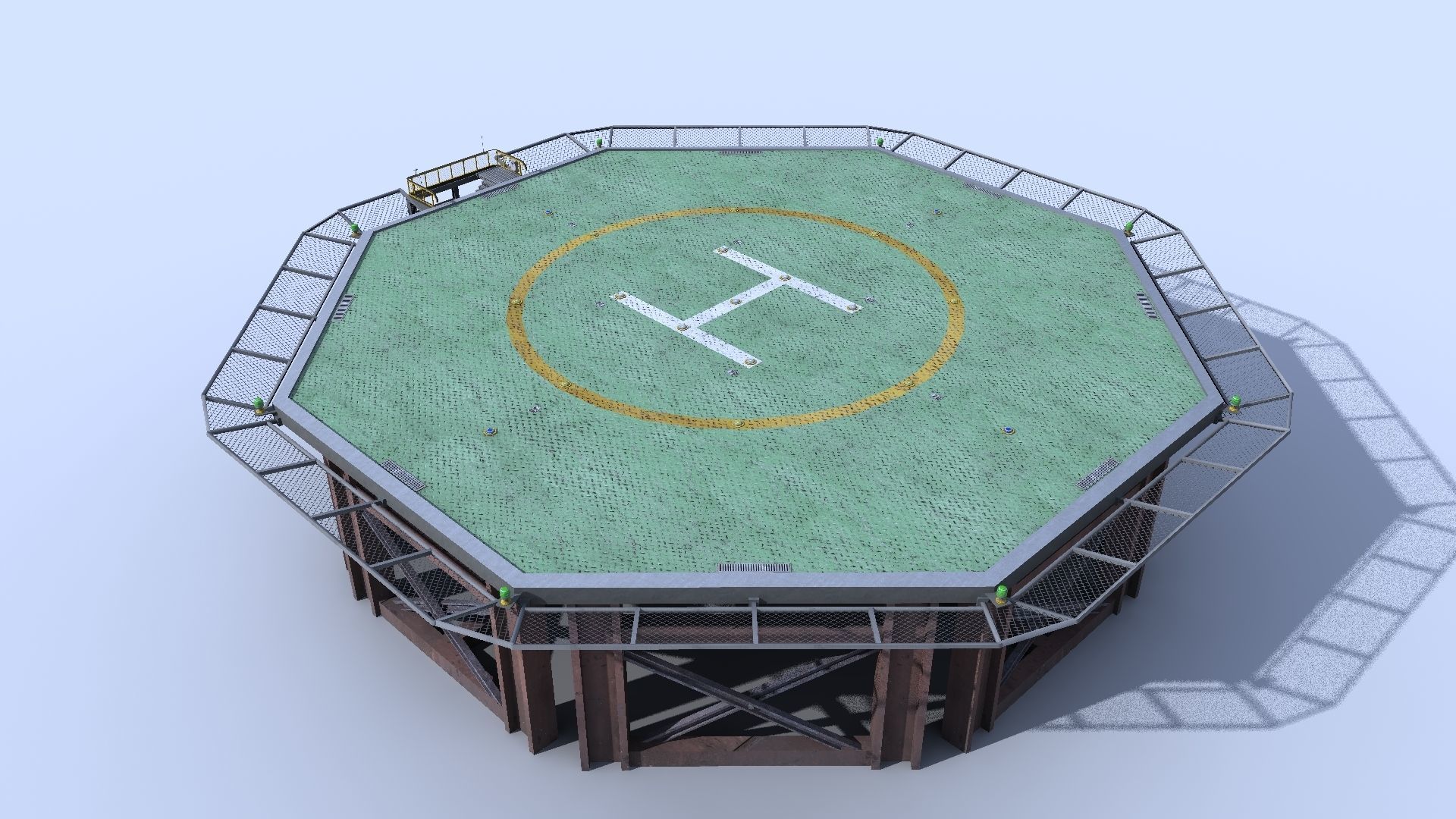 3D model Helicopter industrial landing pad - helipad - airfield VR / AR ...