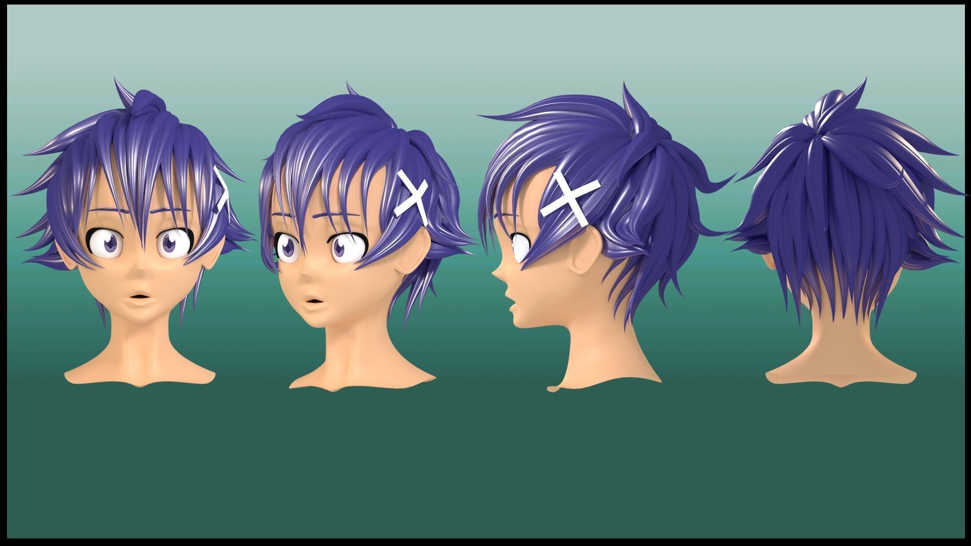 Anime hairstyle Collection 1 | CGTrader