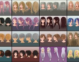 Anime hair 3D Models | CGTrader