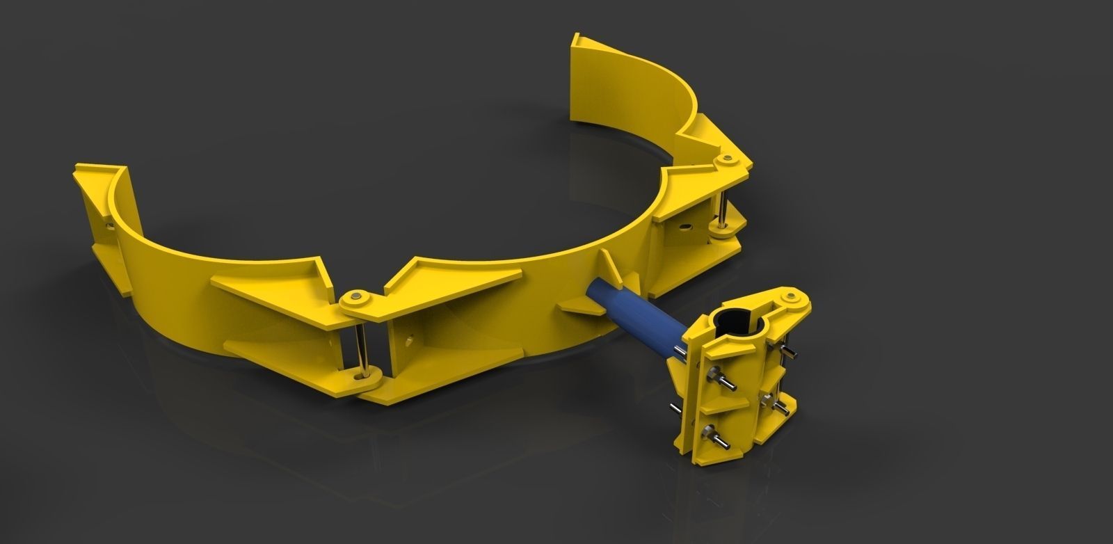 Double hinged clamp free 3D model | CGTrader