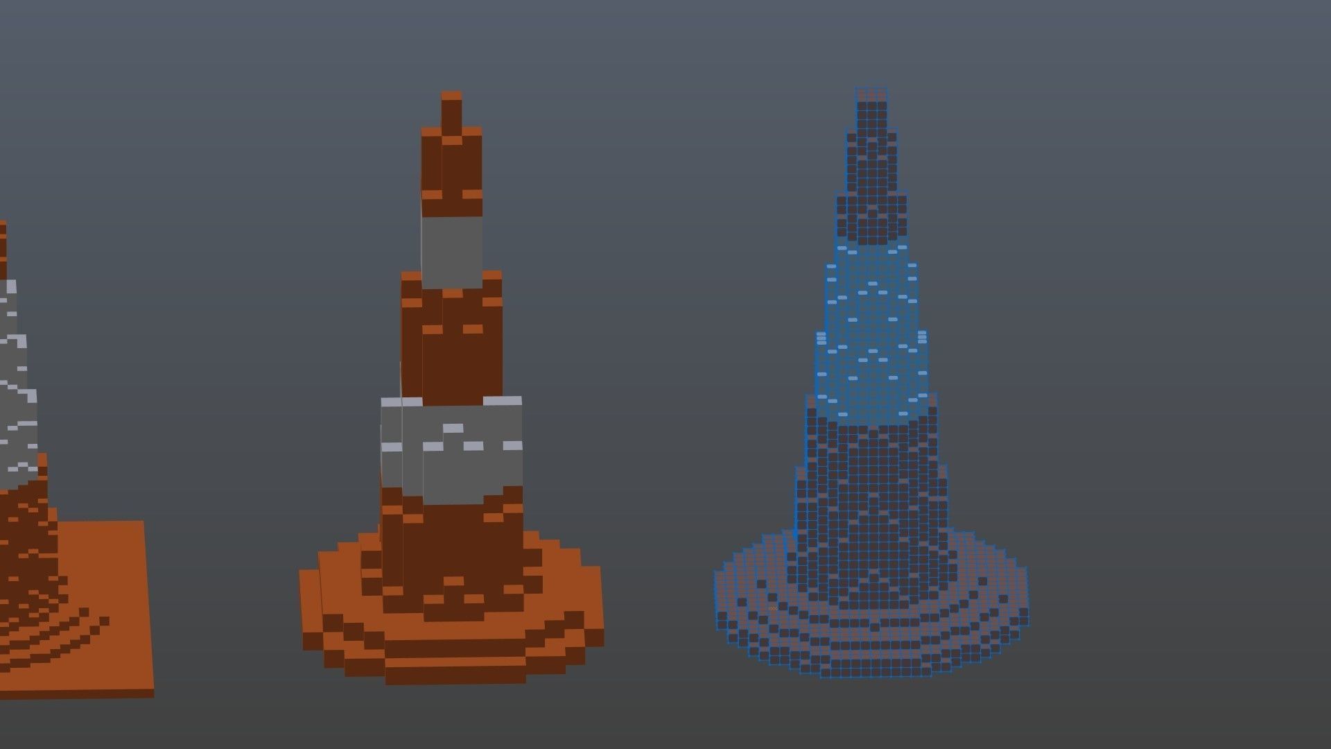 Traffic Cone Pack voxel 3D model | CGTrader