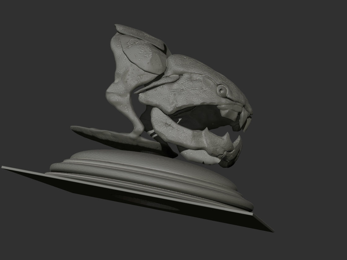 Statue the skull of a prehistoric fish 3D model 3D printable | CGTrader