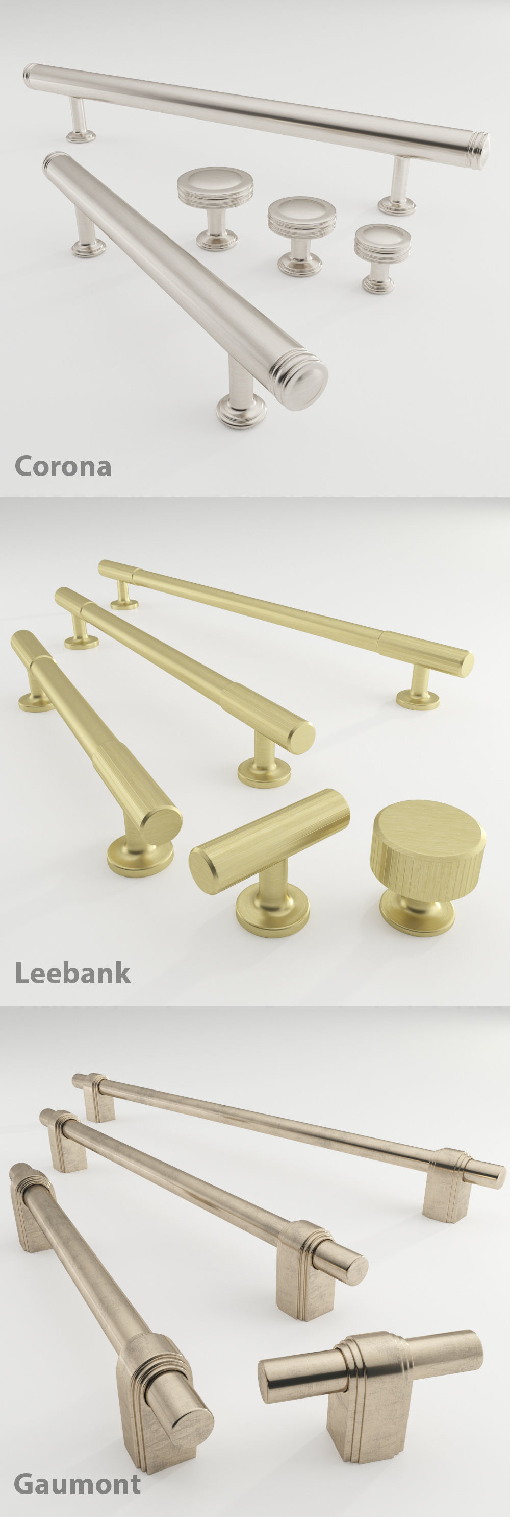 Armac Martin 3 handle sets 3D model | CGTrader