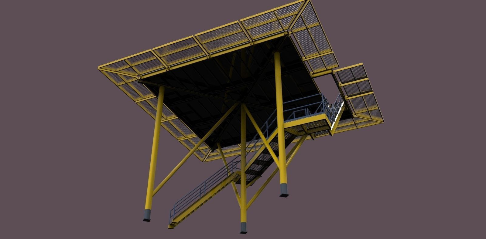 3 Leg helideck free 3D model | CGTrader