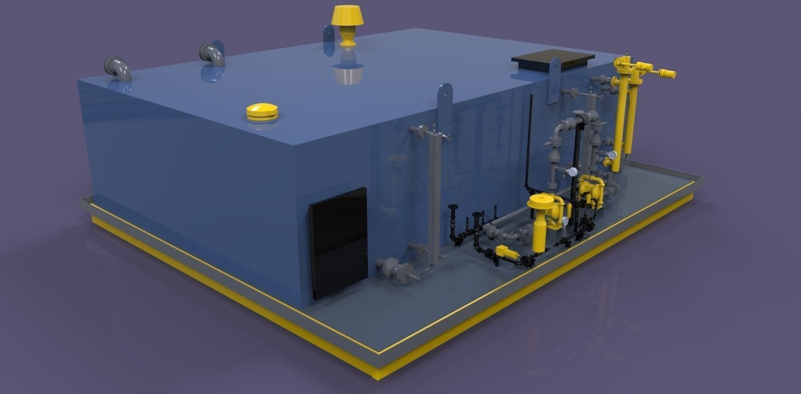 Skid tank02 free 3D model | CGTrader