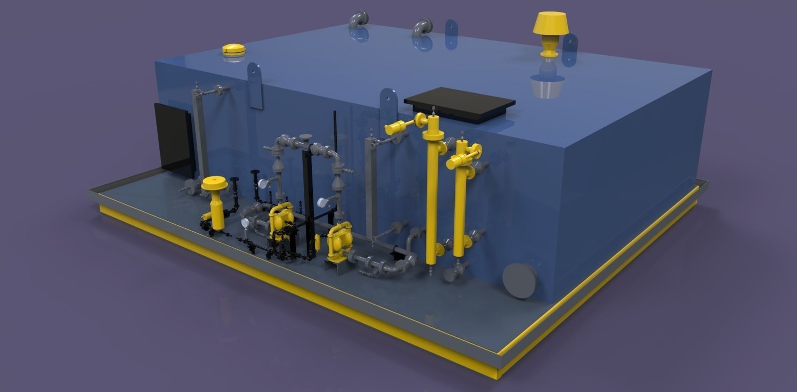 Skid tank02 free 3D model | CGTrader