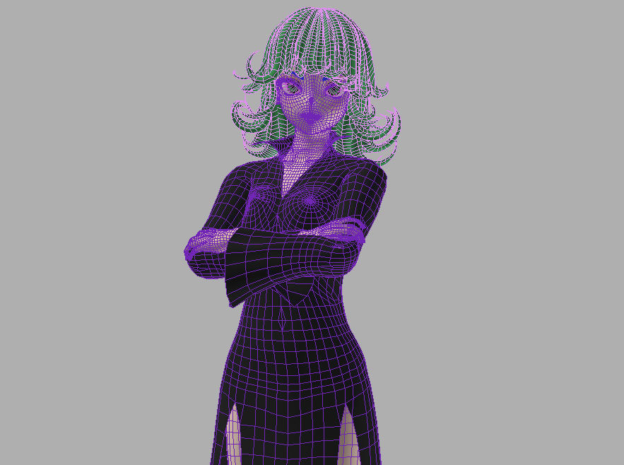 Tatsumaki anime girl pose 01 3D model | CGTrader