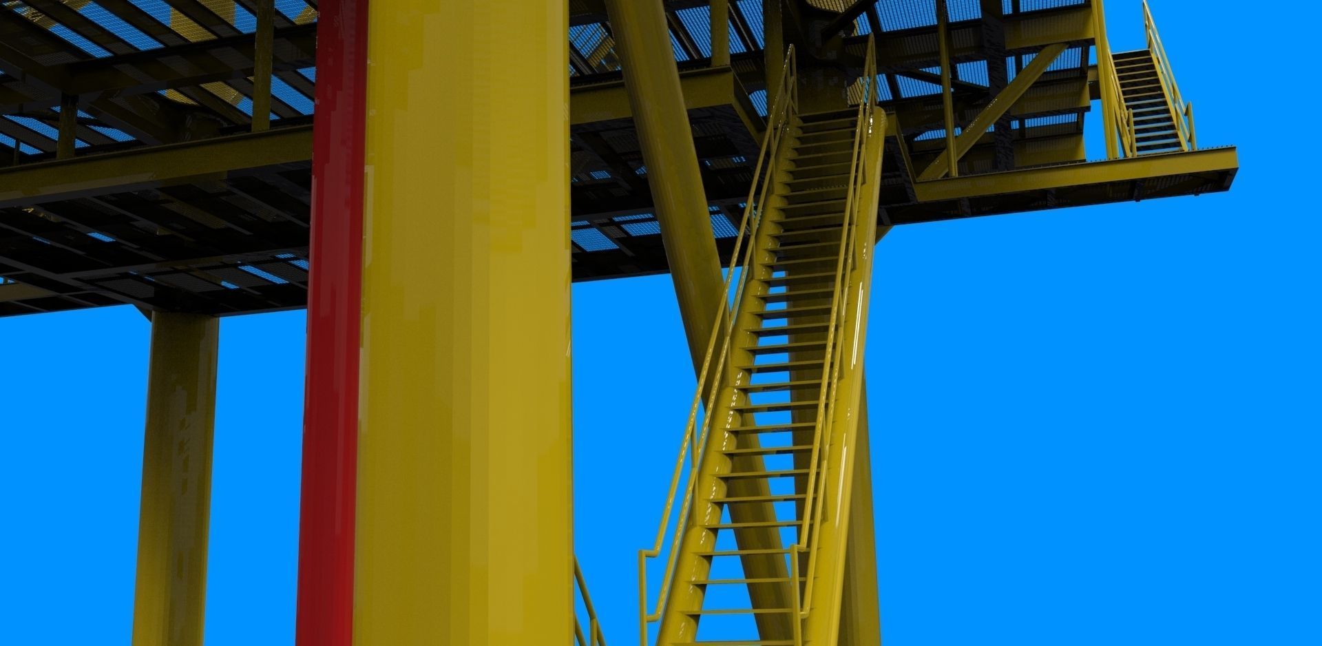 4 pile production platform free 3D model | CGTrader