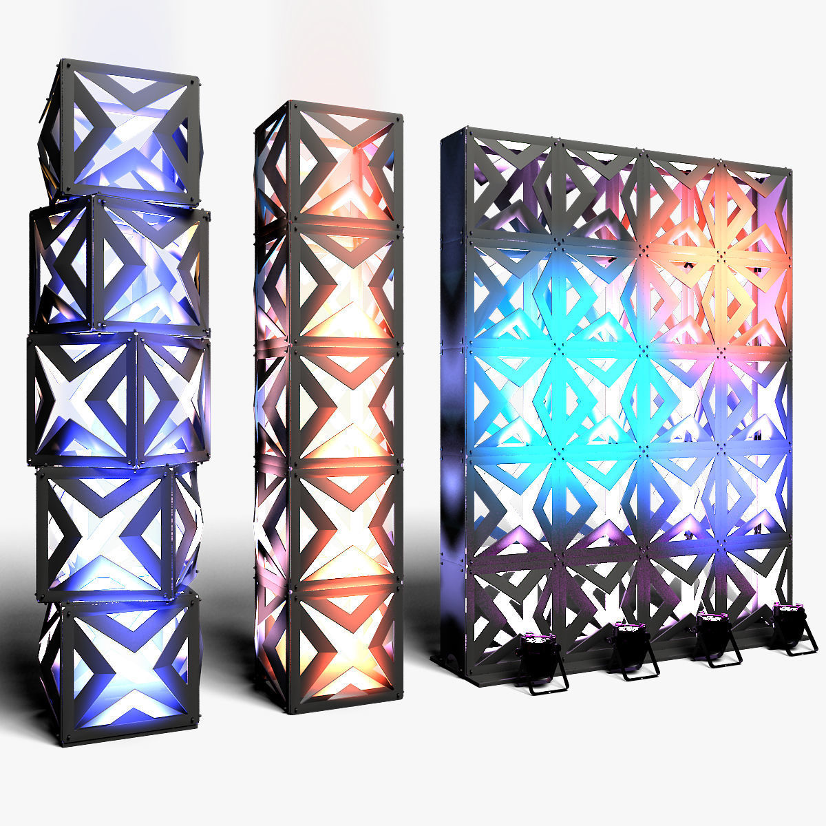Stage Decor Collection 02 Modular 9 Pieces 3D model | CGTrader