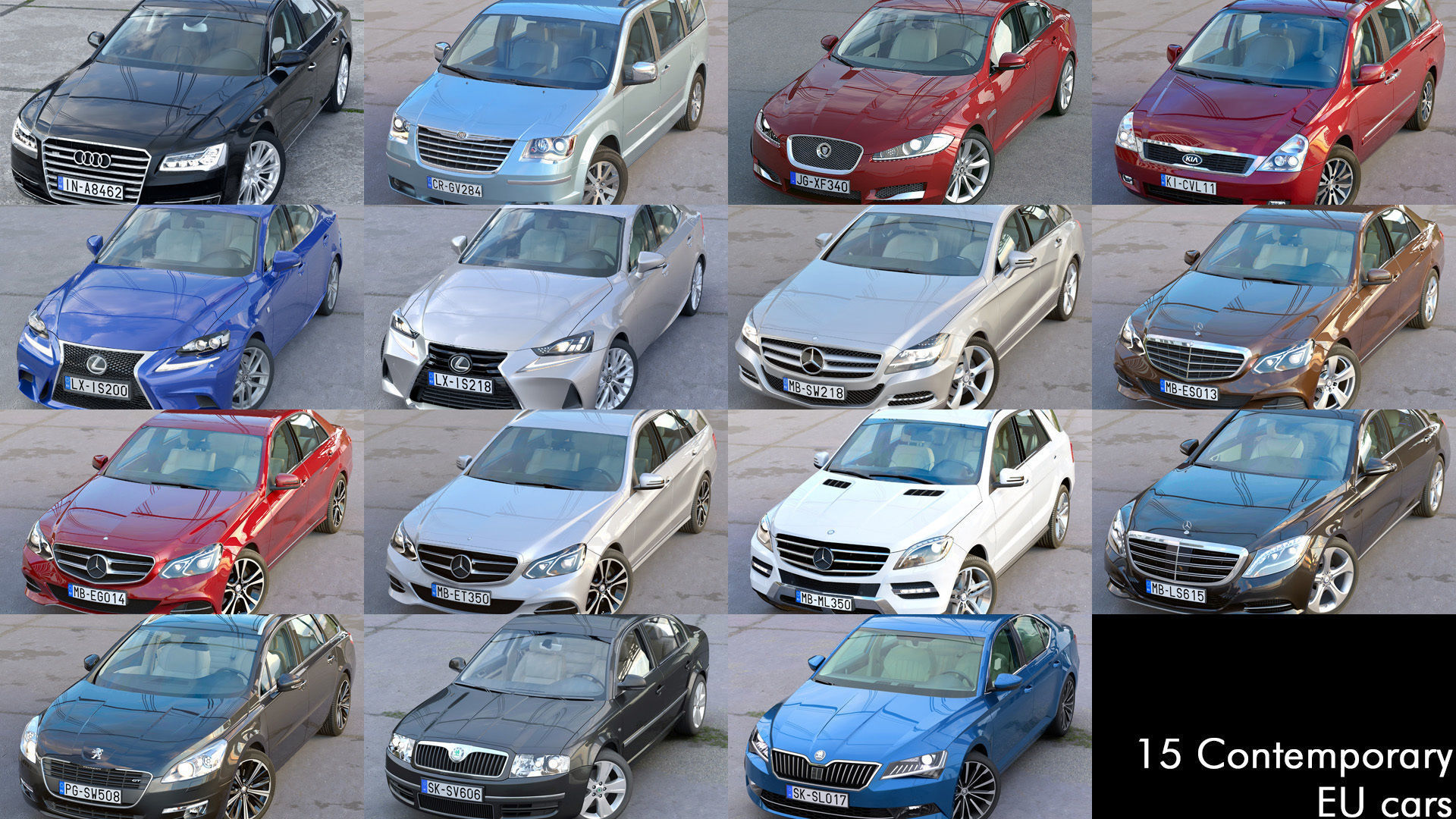 Contemporary cars for Arch viz 3D Model Collection | CGTrader