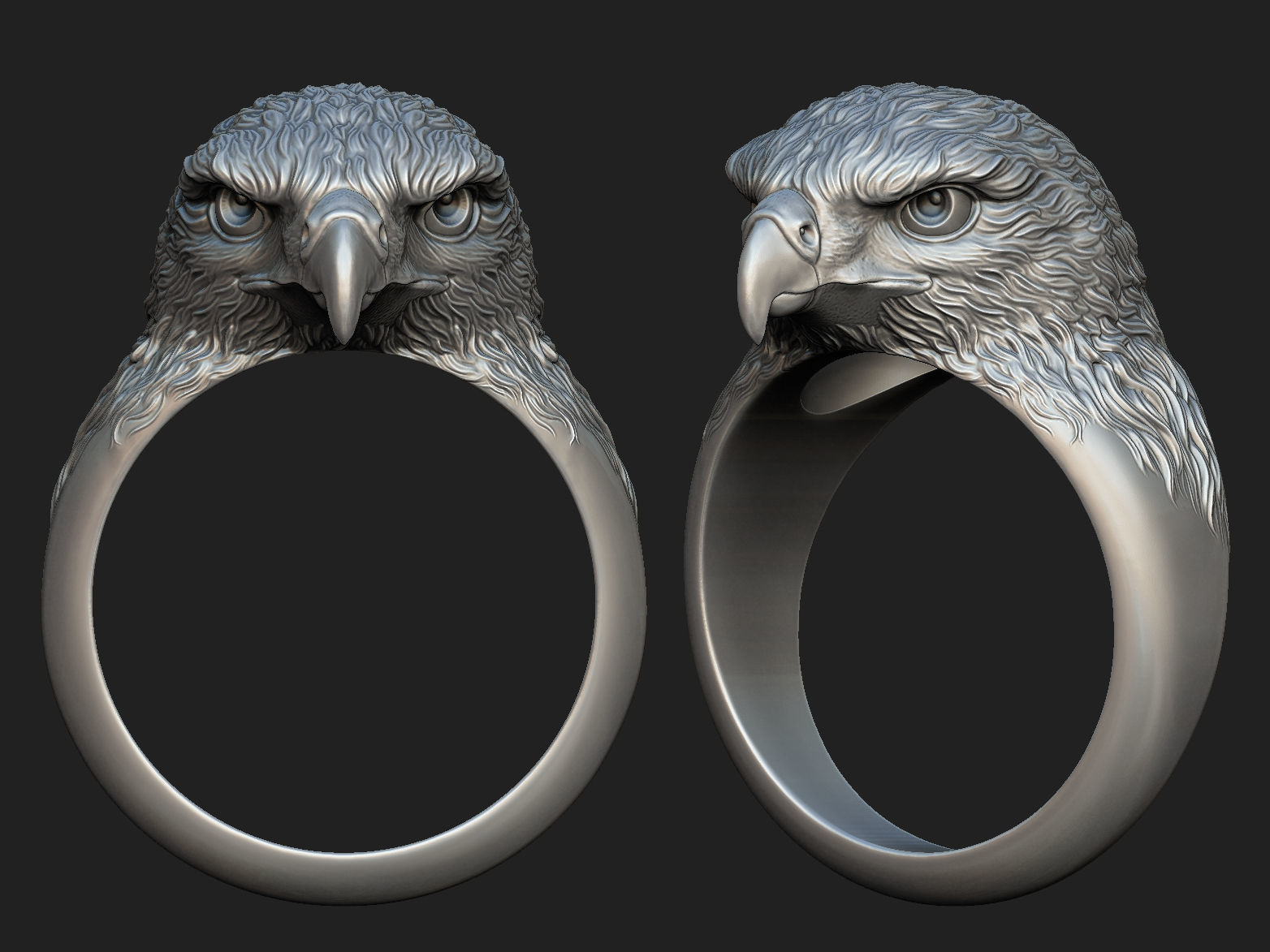 Hawk ring 3D model 3D printable | CGTrader
