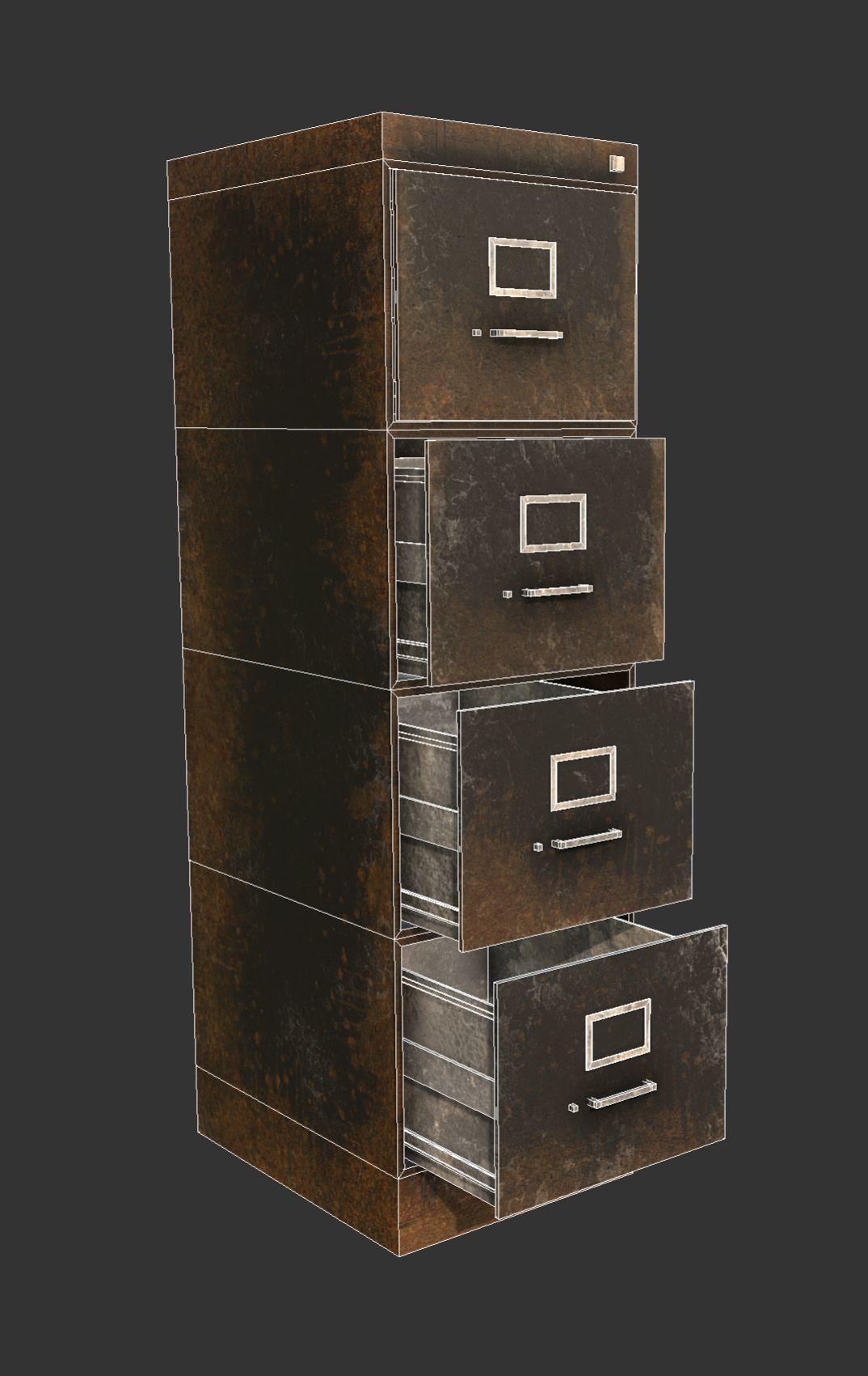 3D model File Cabinet Black VR / AR / low-poly | CGTrader