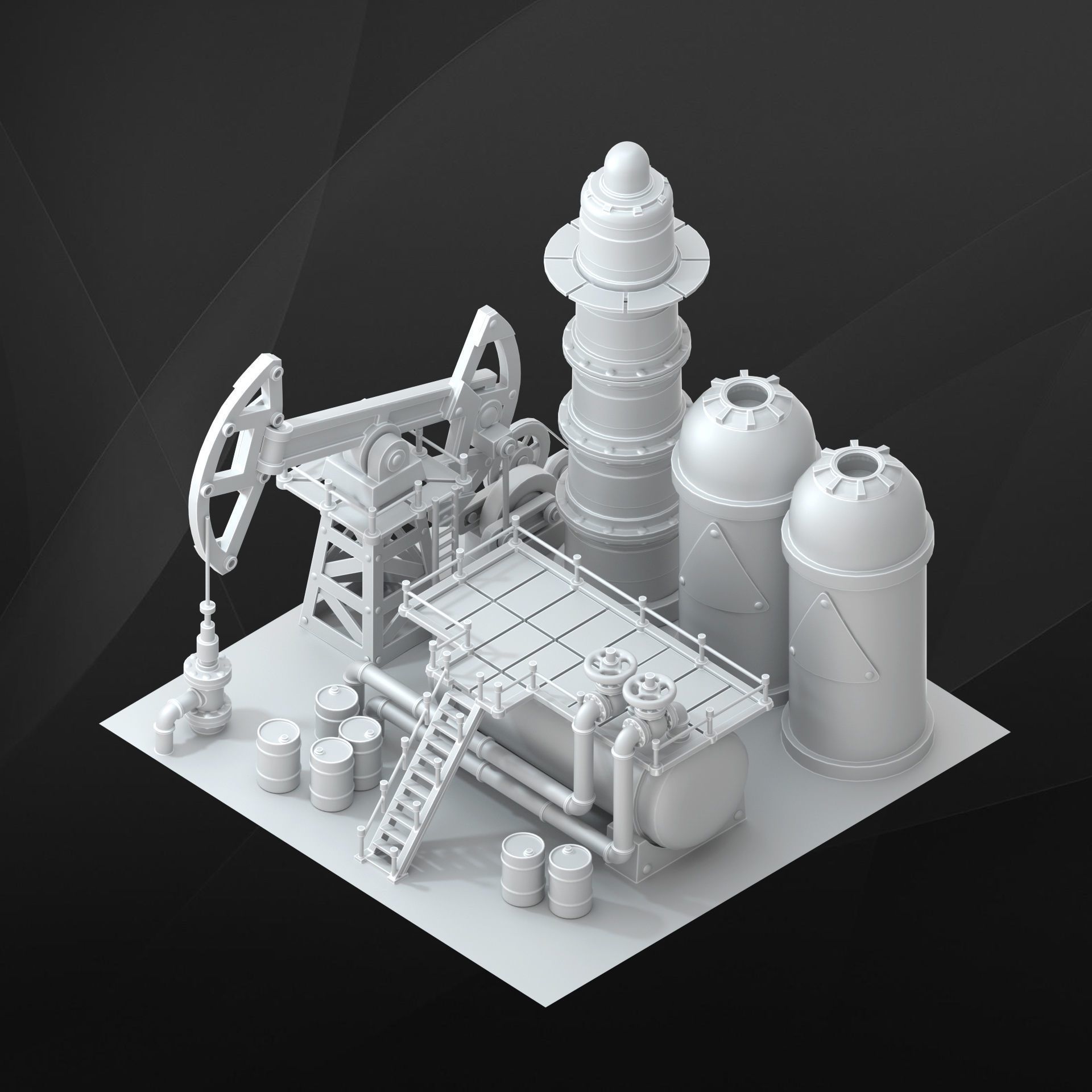 Game Building - Oil Derrick 3D model | CGTrader