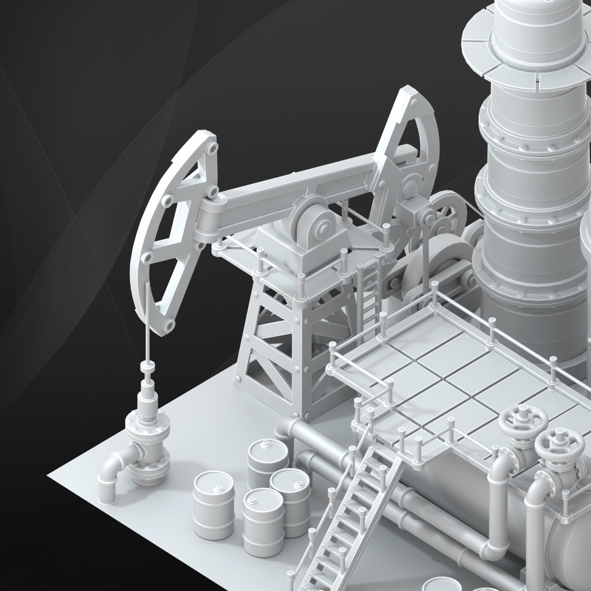 Game Building - Oil Derrick 3D model | CGTrader