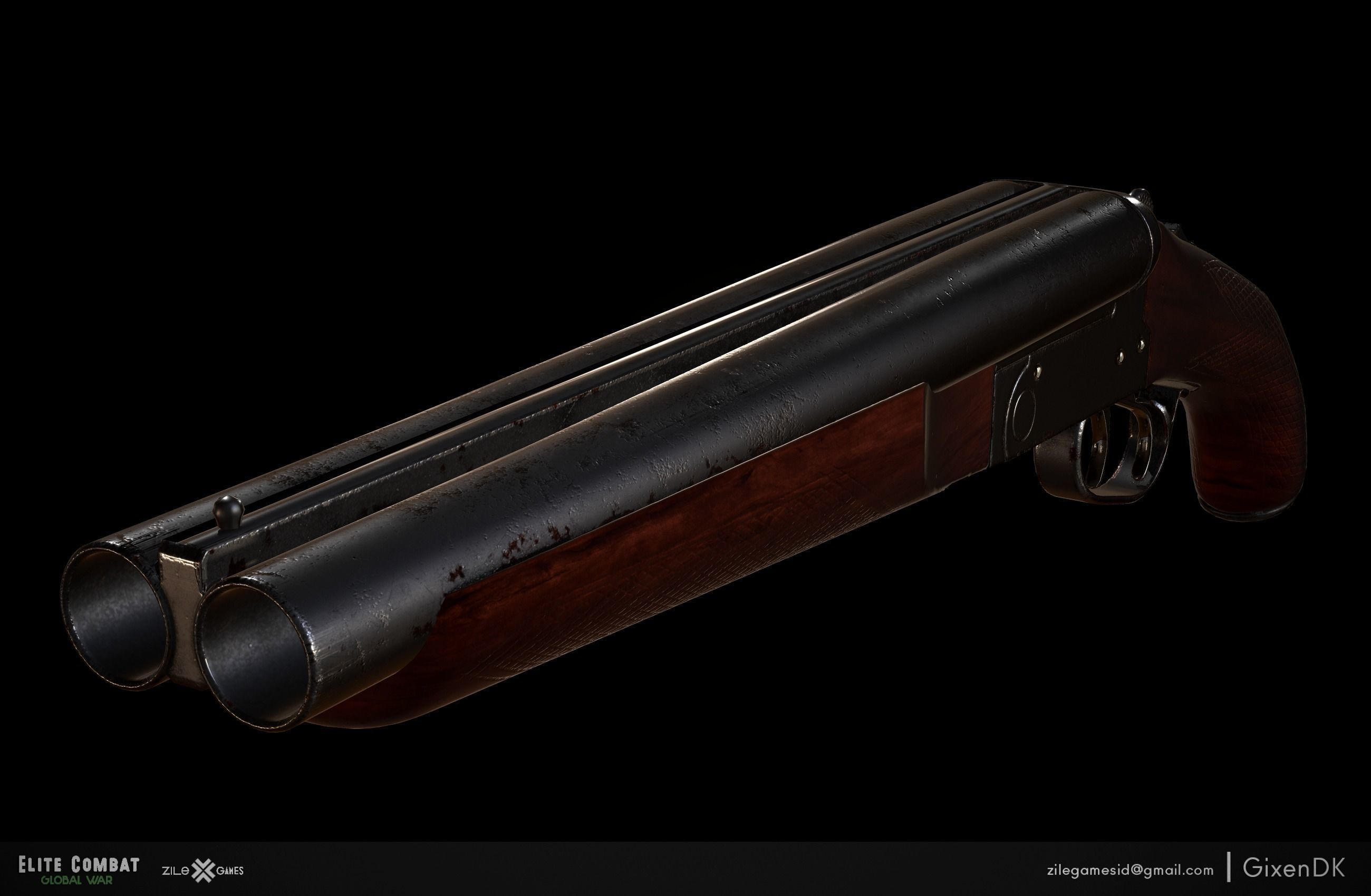 3D model Sawed-off Shotgun VR / AR / low-poly | CGTrader