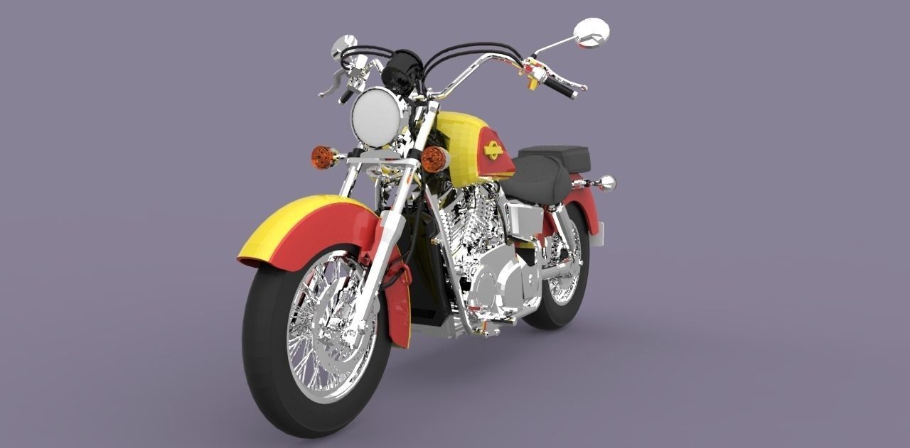 Motorcycle harley davidson free 3D model | CGTrader