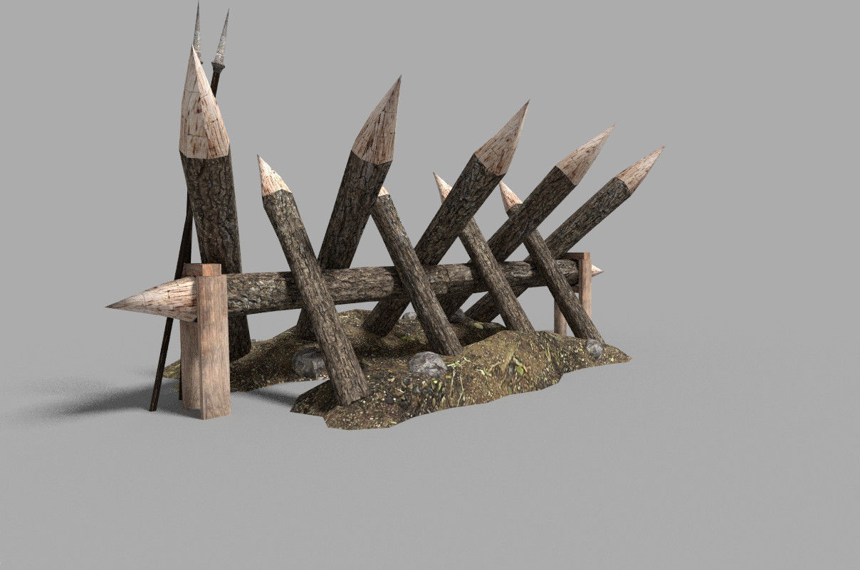 3D model low poly medieval palisade VR / AR / low-poly | CGTrader