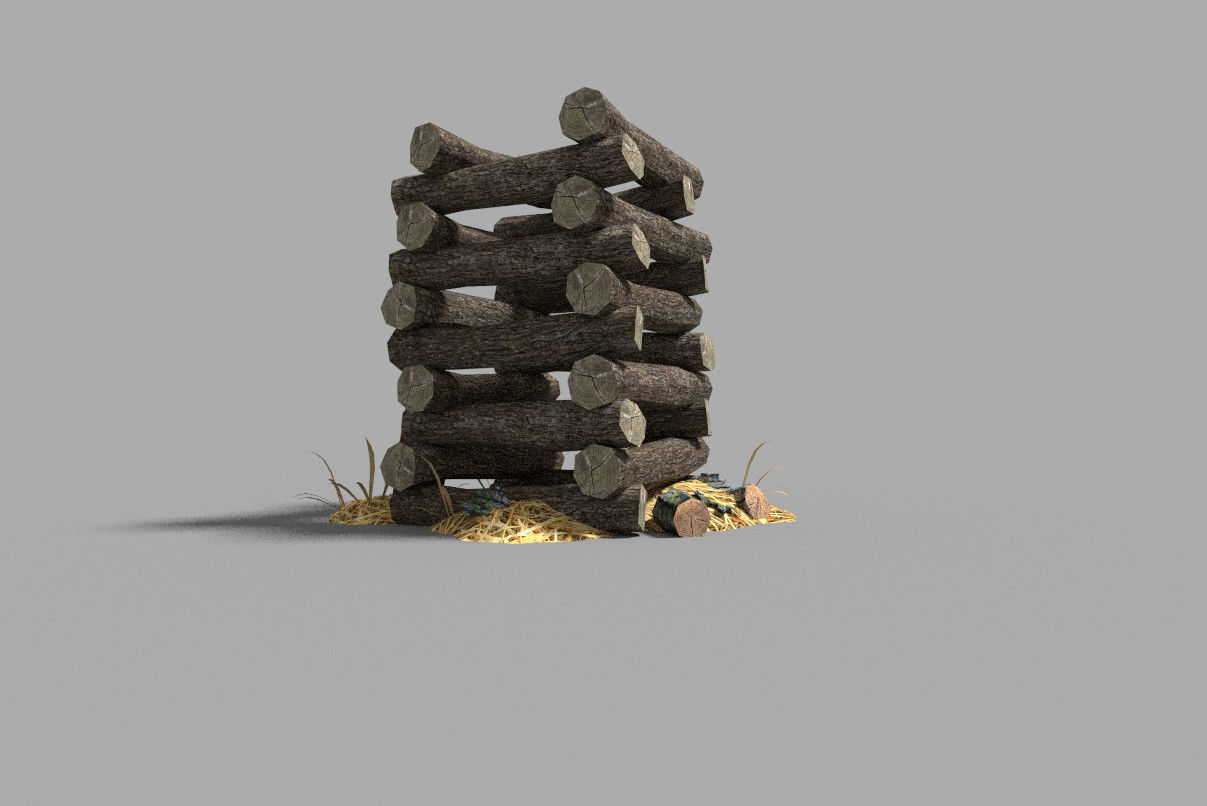 3D model low poly medieval wood pile VR / AR / low-poly | CGTrader