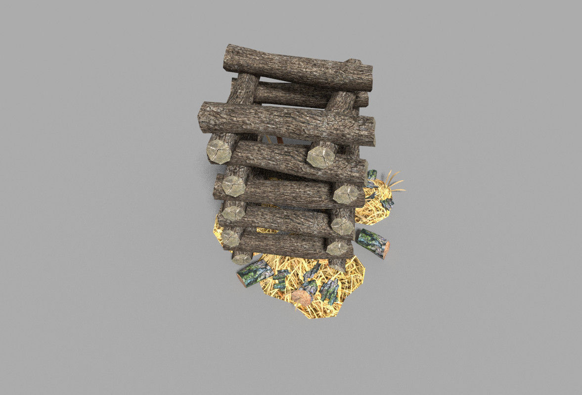 3D model low poly medieval wood pile VR / AR / low-poly | CGTrader