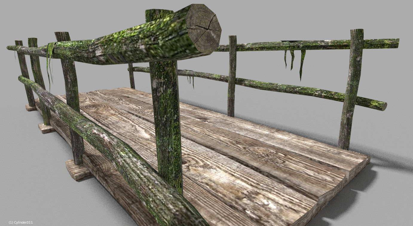 3D model low poly medieval wooden bridge VR / AR / low-poly | CGTrader