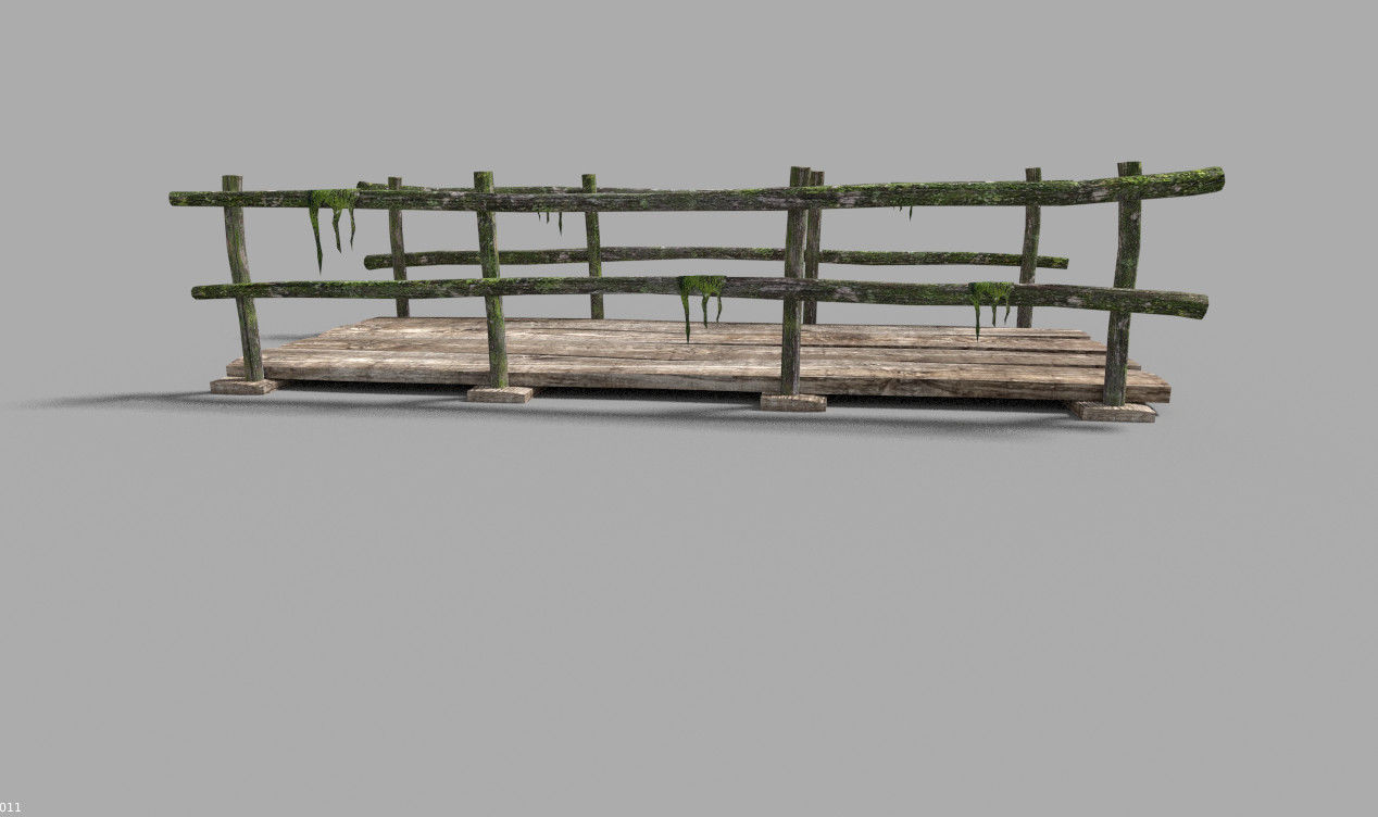 3D model low poly medieval wooden bridge VR / AR / low-poly | CGTrader
