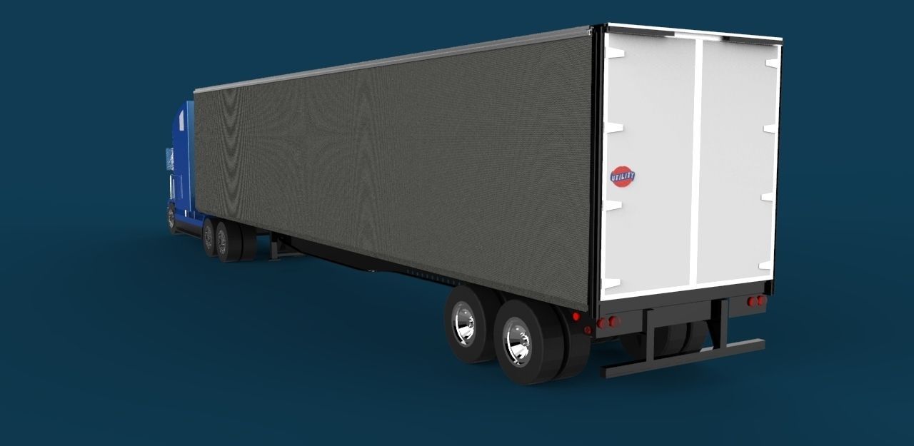 Semi truck tautliner free 3D model | CGTrader