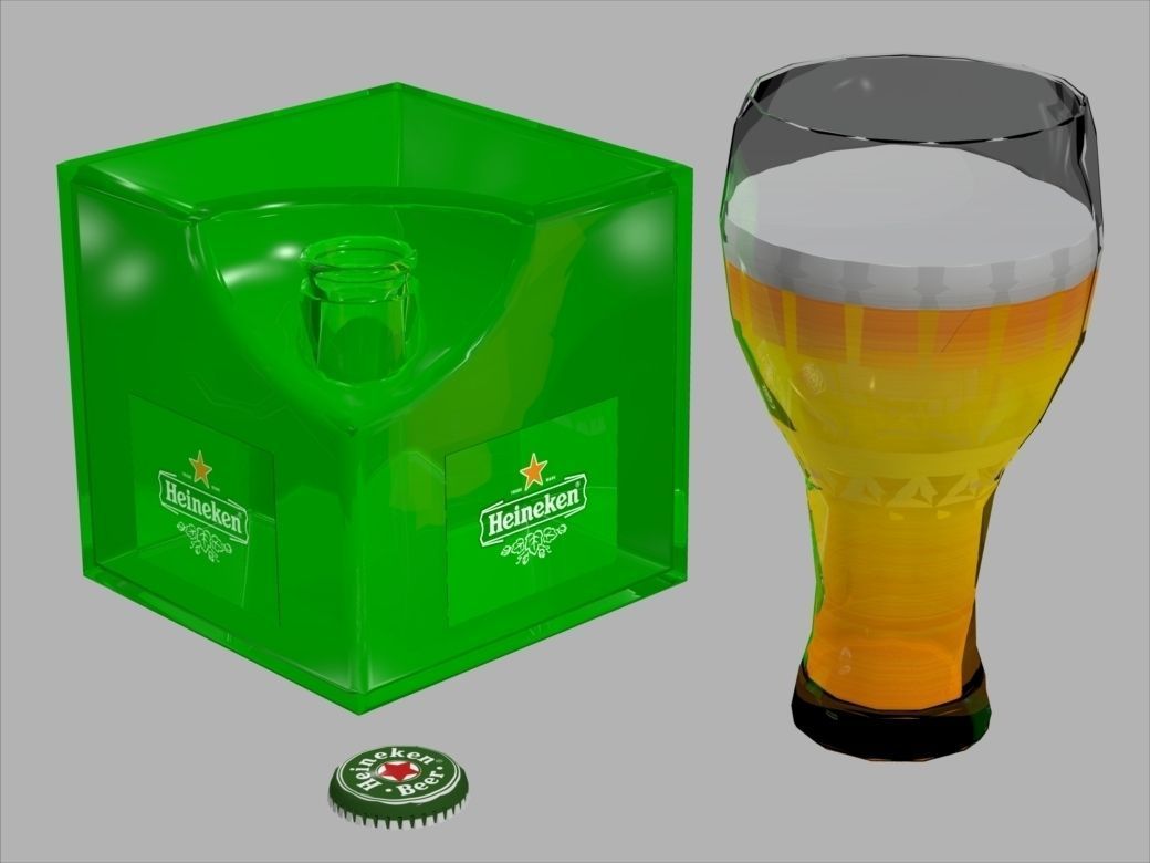 Heineken cube free 3D model | CGTrader