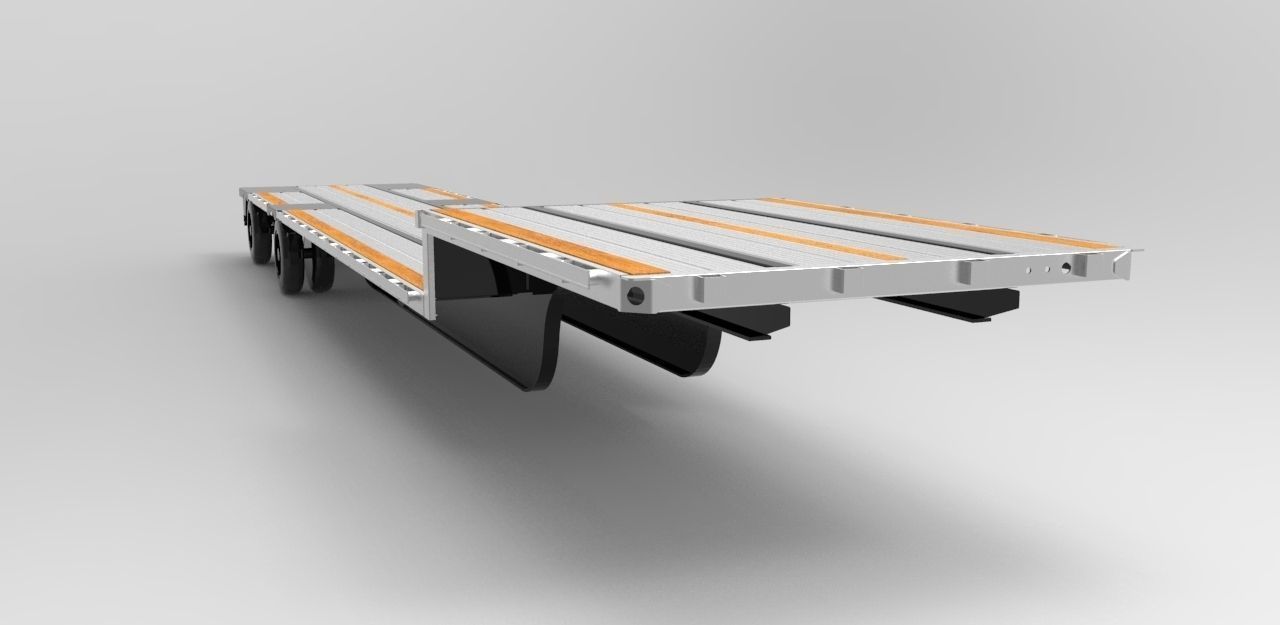 Drop deck trailer free 3D model | CGTrader