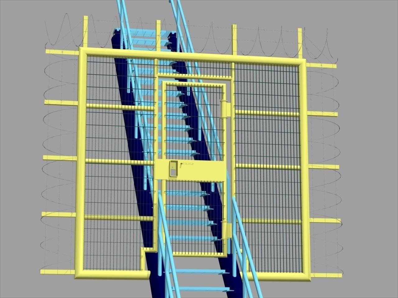 Stair security gate free 3D Model .dwg - CGTrader.com