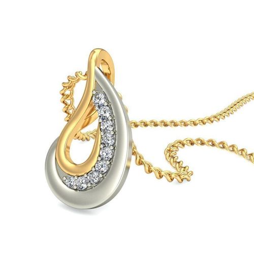 Mango Shaped Multi Metal Pendant With Diamonds 3 3D model 3D printable ...