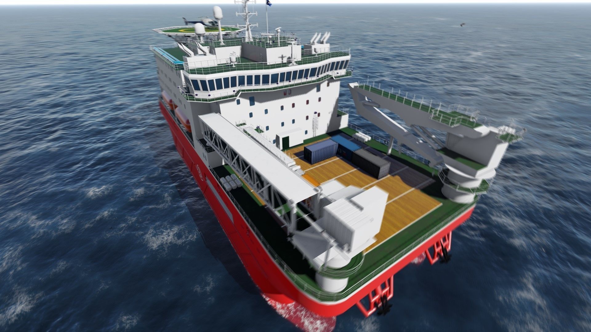 Ship 3d model - Offshore accommodation ship 84m 3D model animated ...