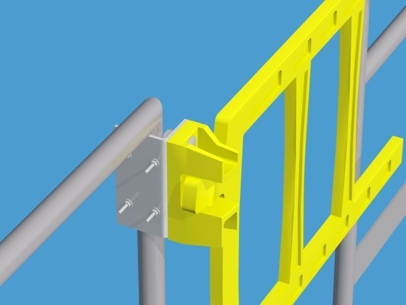Double bar safety gate free 3D model | CGTrader