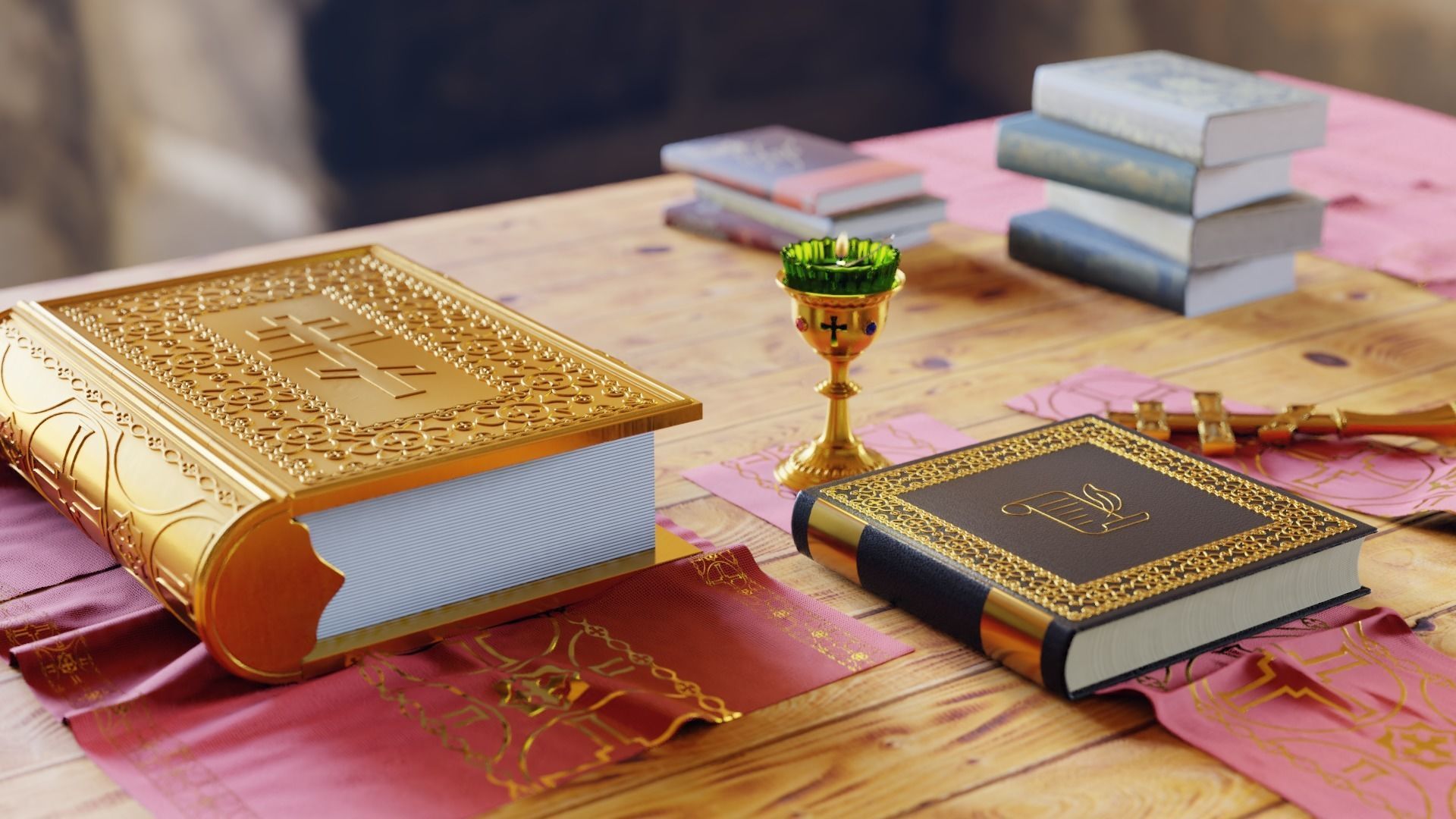 Book Open Scene 3D model animated rigged | CGTrader