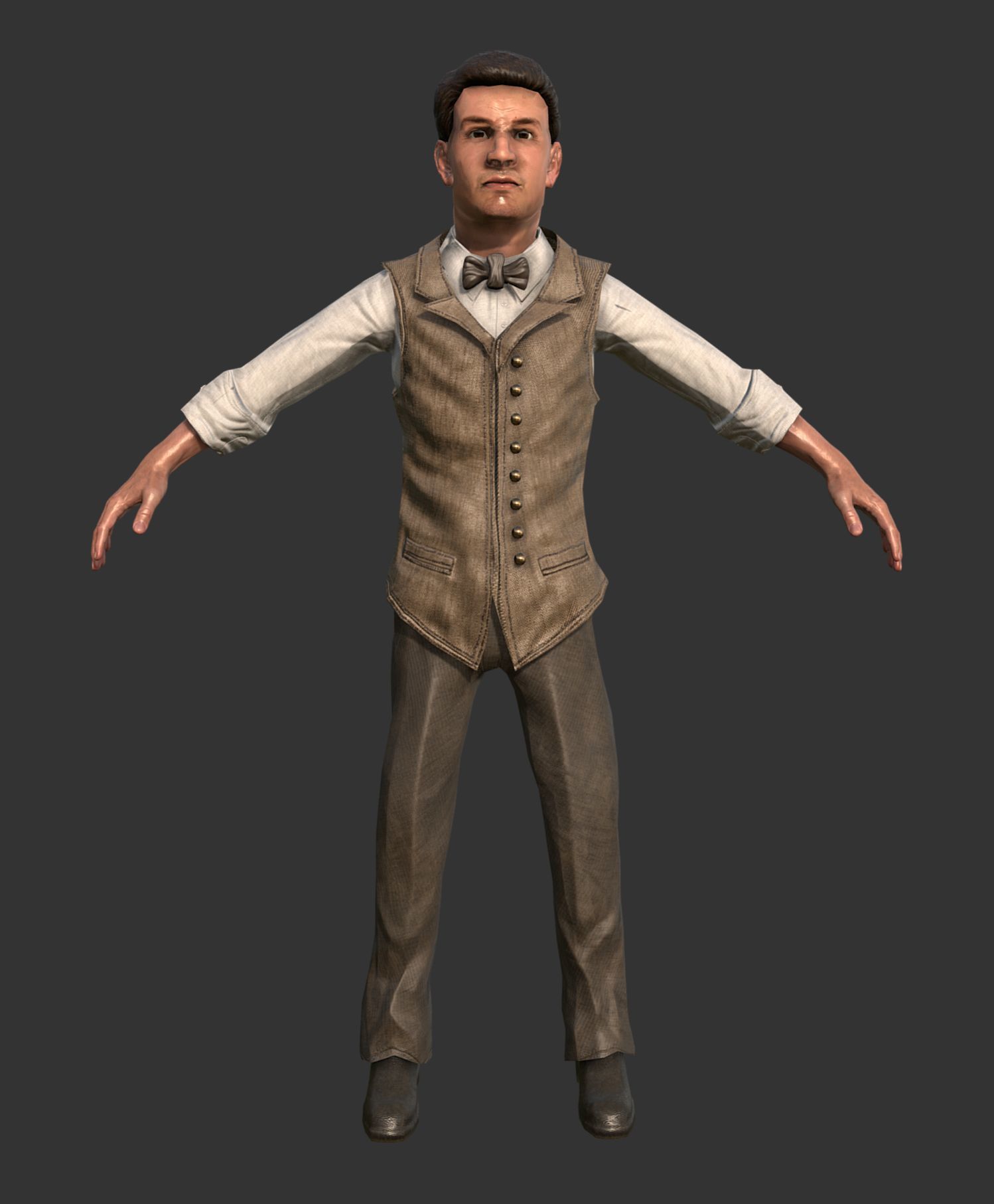3D model Male Character Suit Vintage 1920 VR / AR / low-poly | CGTrader