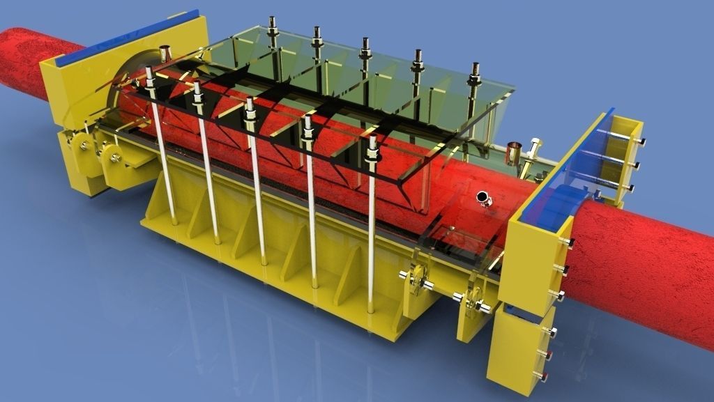 Underwater grout repair jacket brace clamp free 3D model | CGTrader