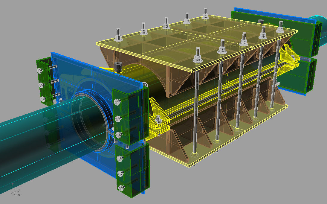 Underwater grout repair jacket brace clamp free 3D model | CGTrader