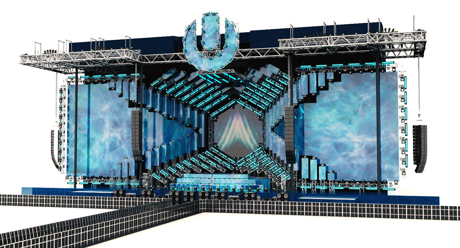 3D model UMF Ultra Music Festival Miami Main Stage 2018 With Pioneer ...